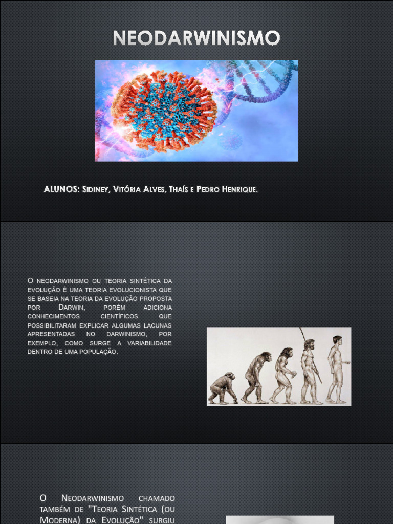 Neo Darwinism o | PDF | Evolução | Seleção natural
