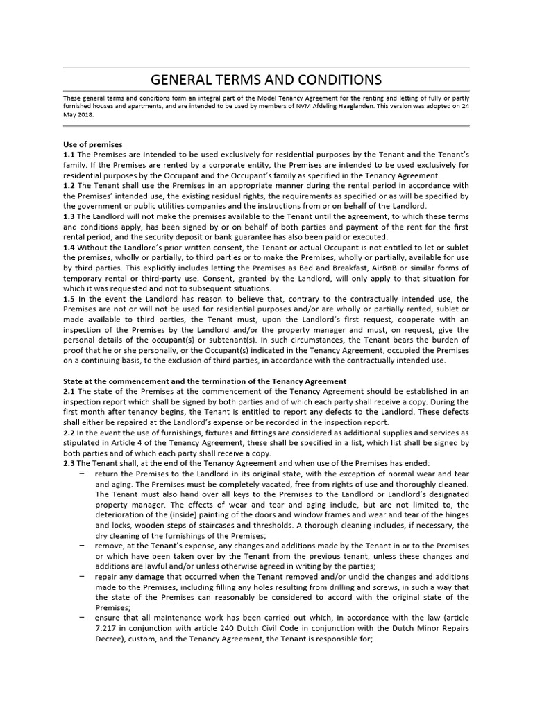 08 General Terms and Conditions Tenancy Agreement NVM Afdeling ... 08 General Terms and Conditions Tenancy Agreement NVM Afdeling ...
