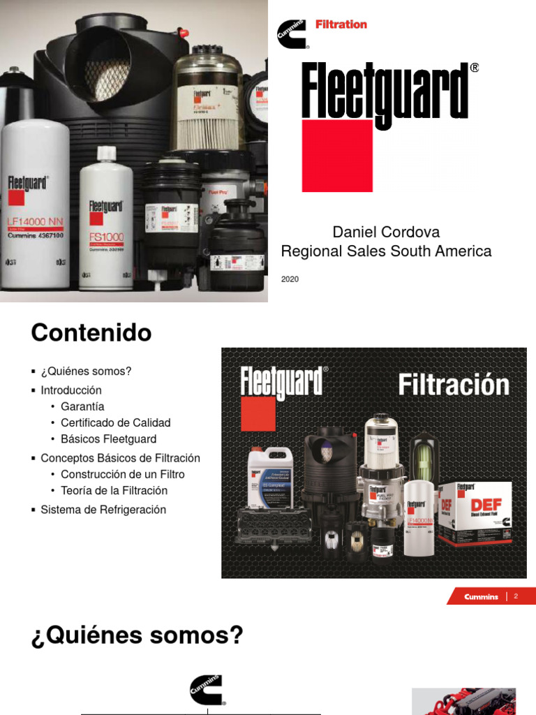 Tecnologia en Filtracion - Fleetguard 2020 | PDF | Agua | Filtración