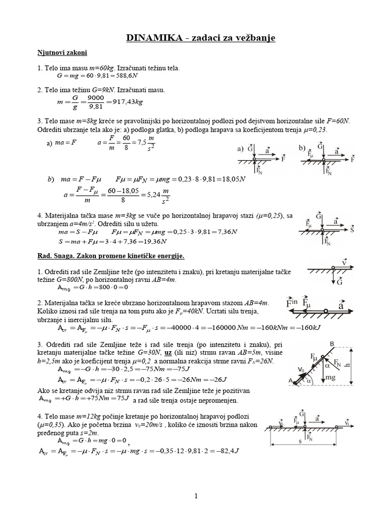 229671656-Mehanika-Dinamika-Zadaci-Za-Vezbanje | PDF