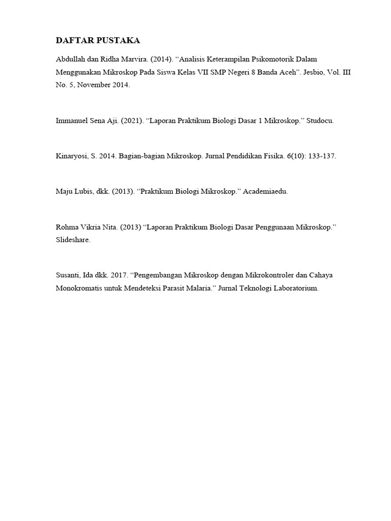 Daftar Pustaka Laprak 2 Bio | PDF