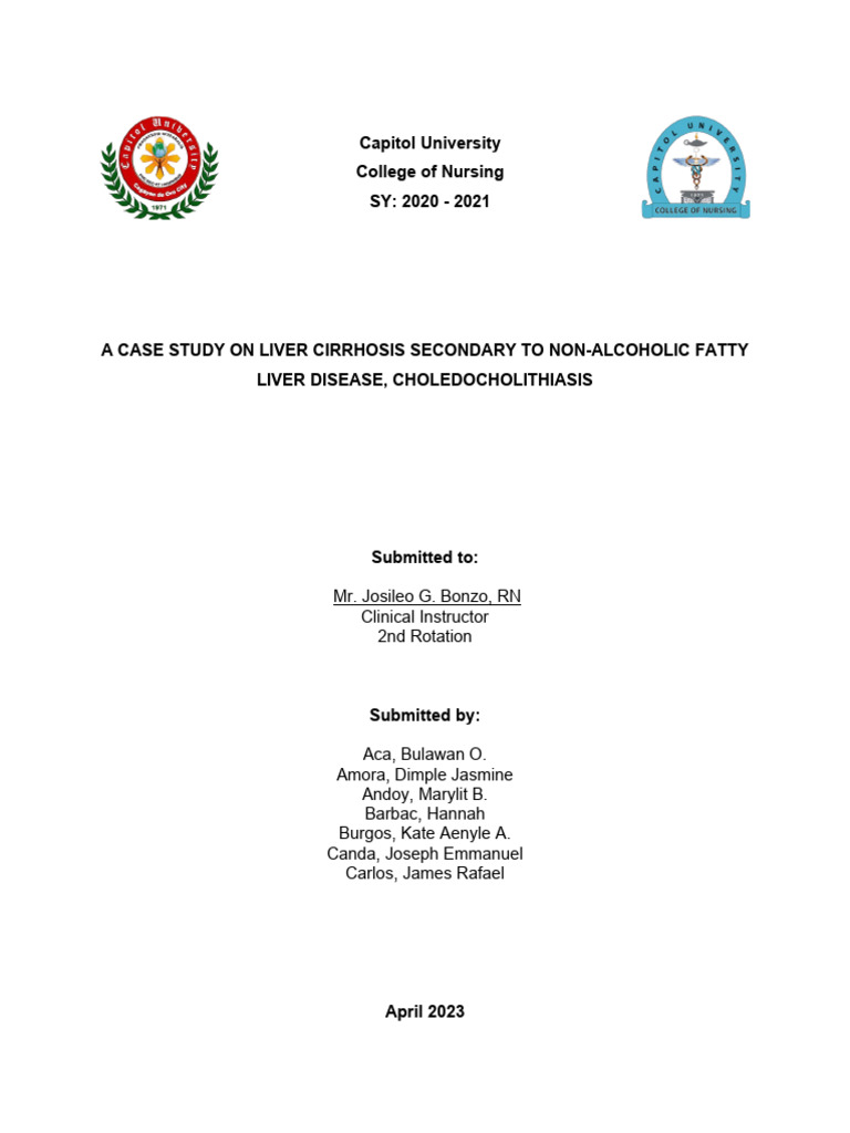 Nursing Case Study: Liver Cirrhosis | PDF | Cirrhosis | Nursing