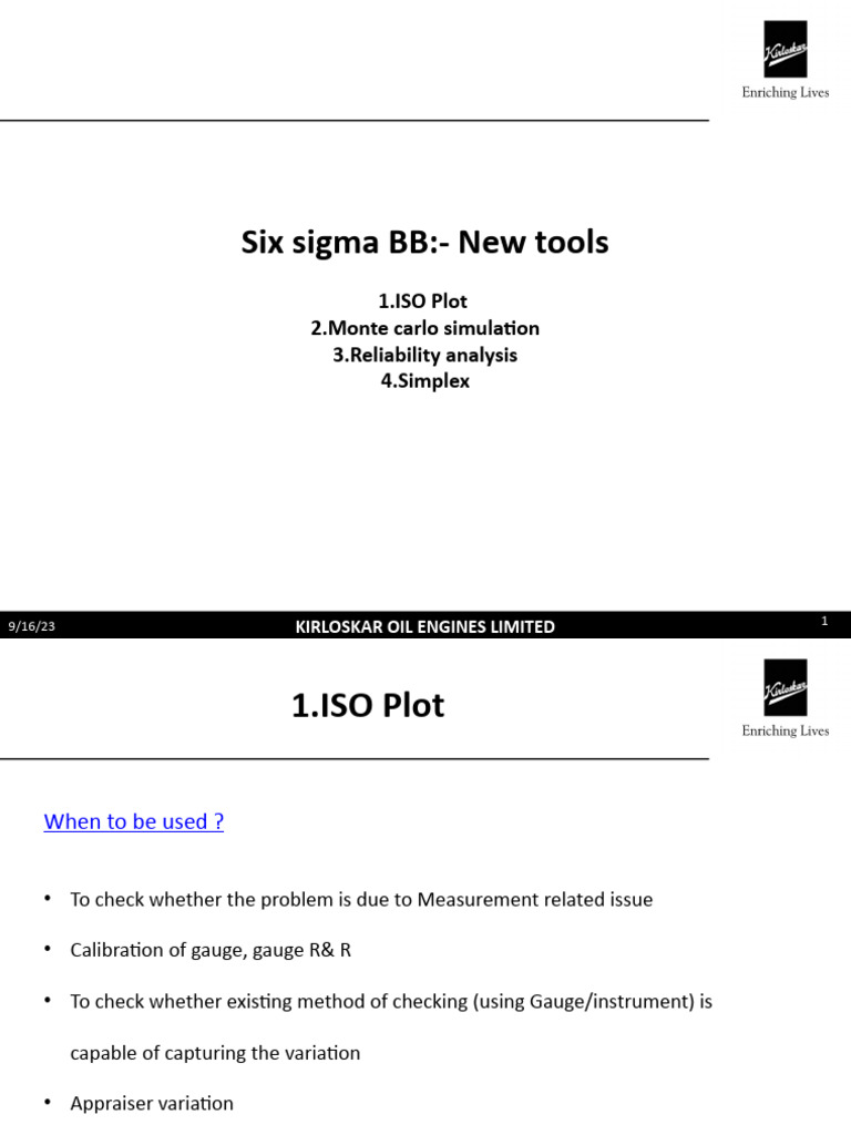 Six Sigma BB New Tools | PDF | Engineering Tolerance | Reliability ...