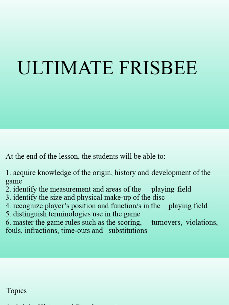 Ultimate Frisbee | PDF | Sports