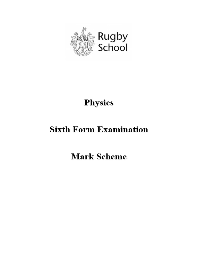 16 Physics Mark Scheme | PDF