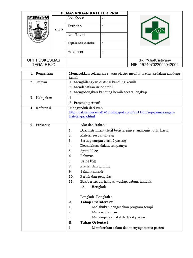 Spo Pemasangan Kateter Pria | PDF