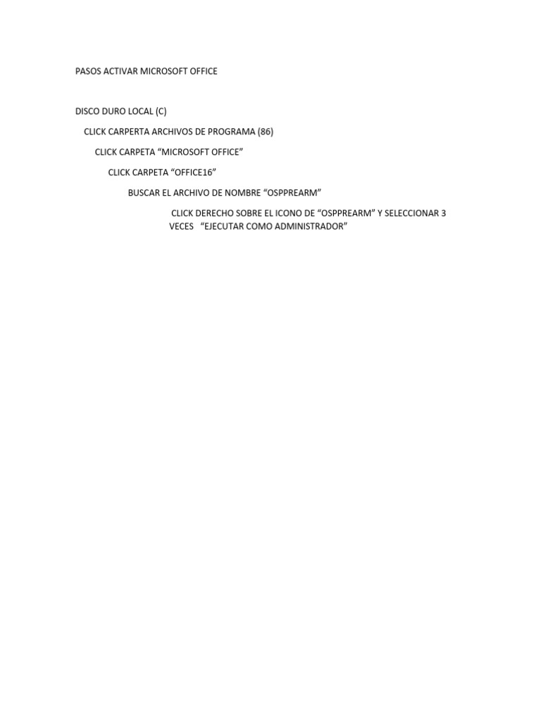 Pasos Activar Microsoft Office Manual | PDF