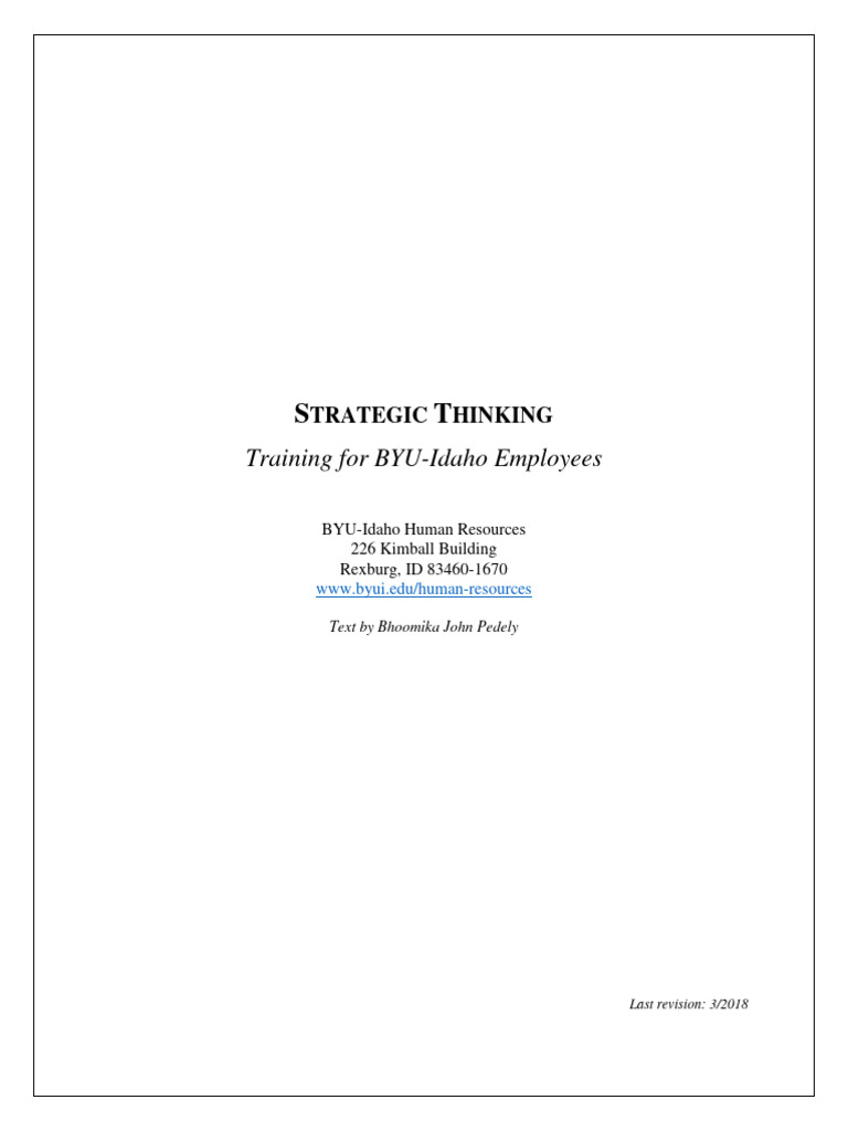 Strategic Thinking Training | PDF