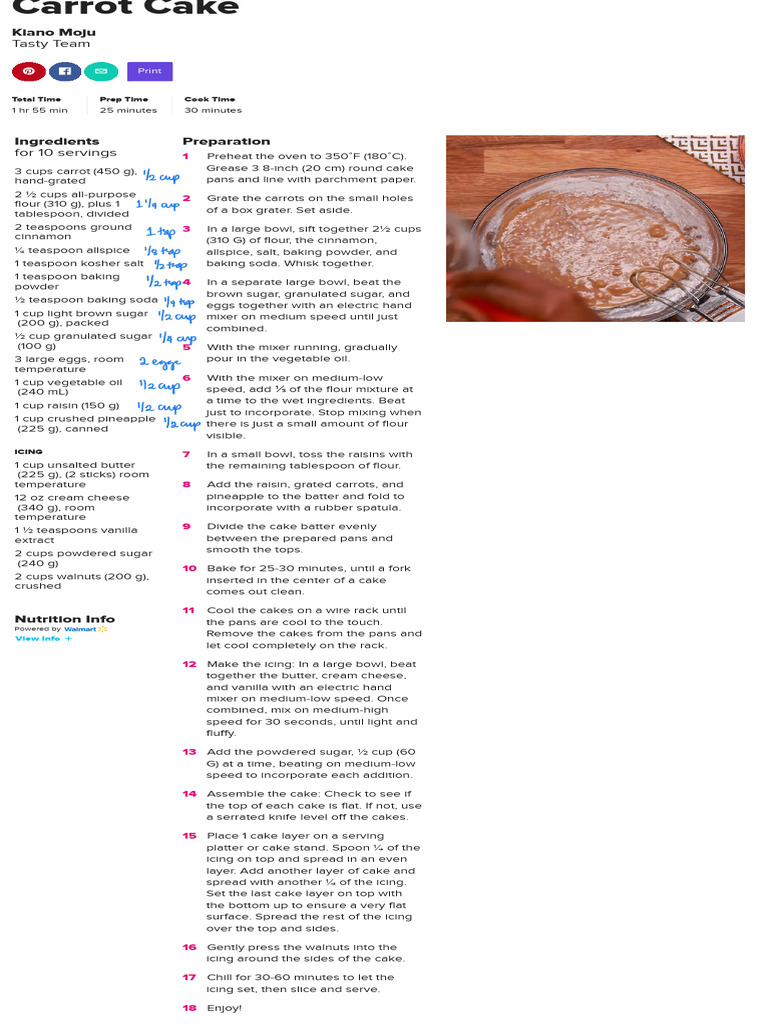 Carrot Cake | PDF | Cakes | Teaspoon
