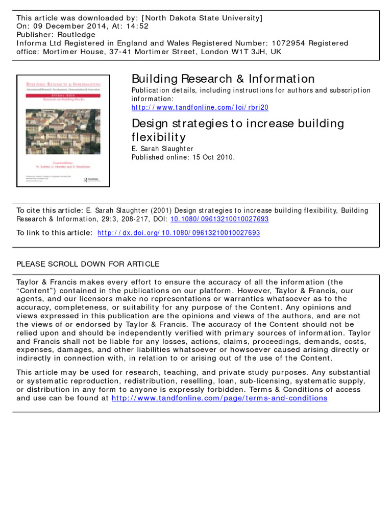 Design Strategies To Increase Building Flexibility | PDF