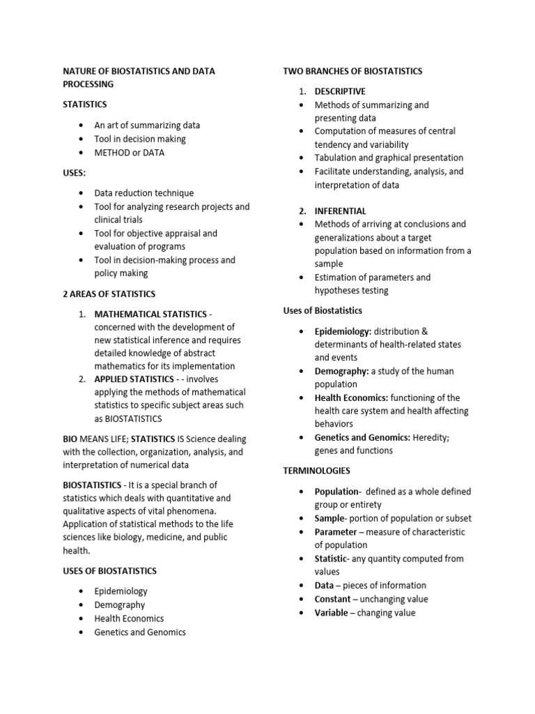 Biostat Lab And Lec Prelims Pdf Statistics Biostatistics