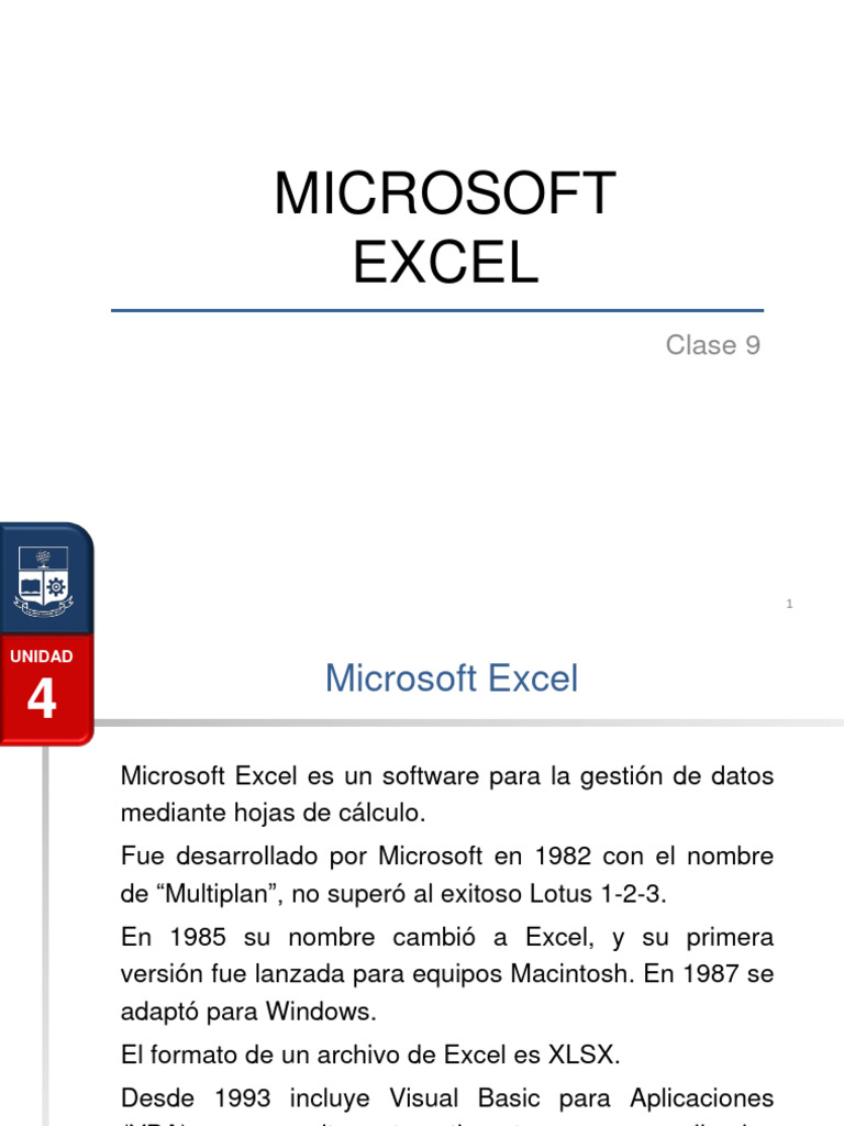 Clase 9 EXCEL | Descargar gratis PDF | Microsoft Excel | Informática