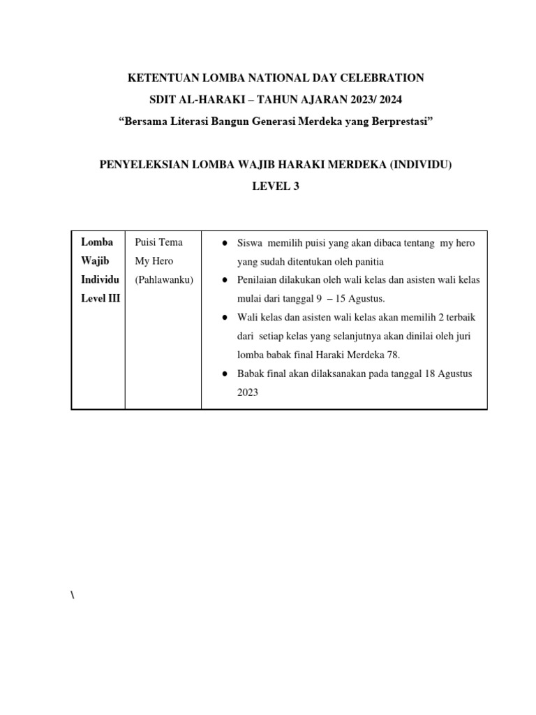 Ketentuan Dan Materi Lomba Level 3 | PDF