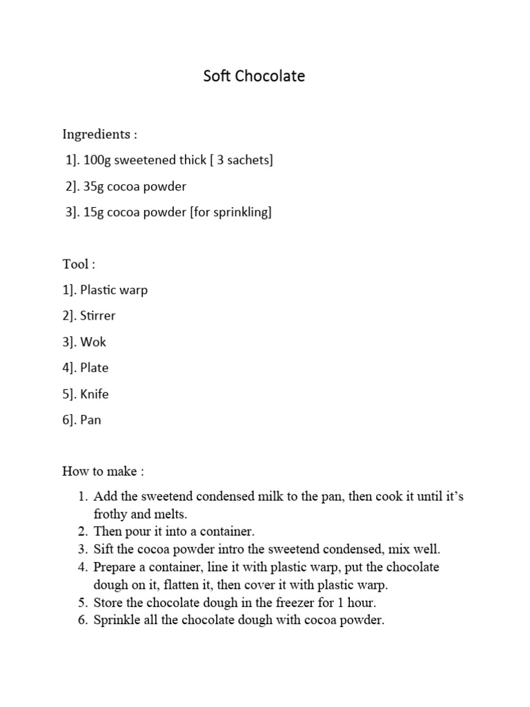 Soft Chocolate | PDF