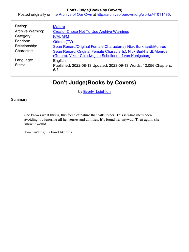 Dont JudgeBooks by | PDF
