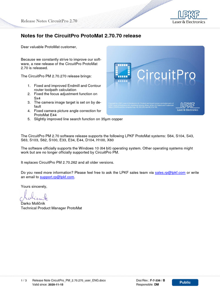 4744 Release Note Circuitpro PM 2 70 270 en | PDF | Operating System | Software