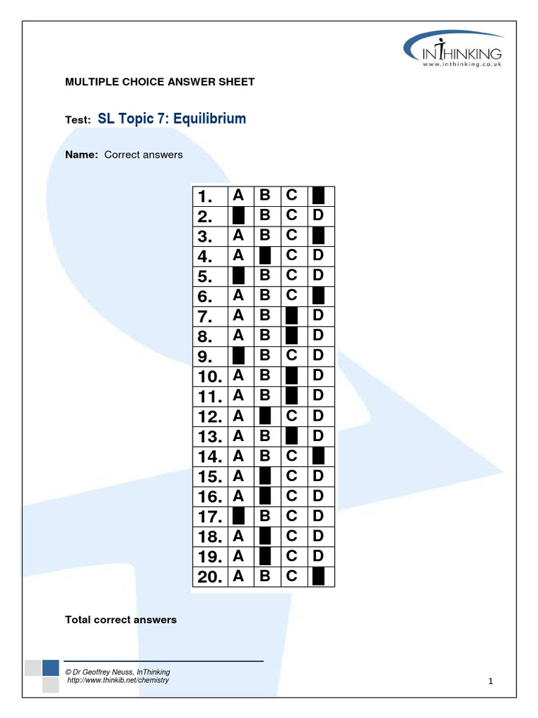 Equilibrium Test Answer Key | PDF