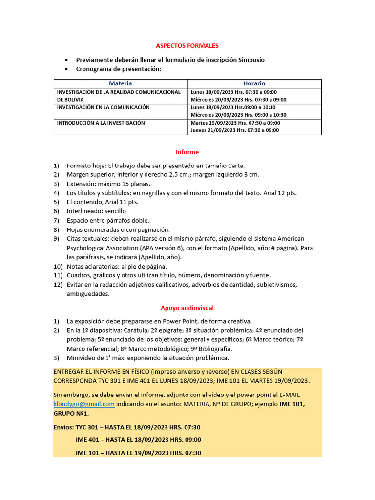 Aspectos Formales Simposio | PDF