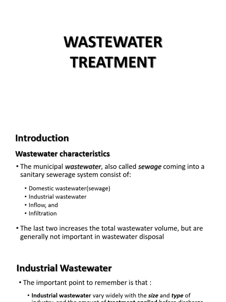 LECTURE # 03 - Wastewater Treatment | PDF
