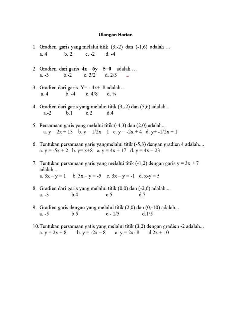 Ulangan Harian | PDF