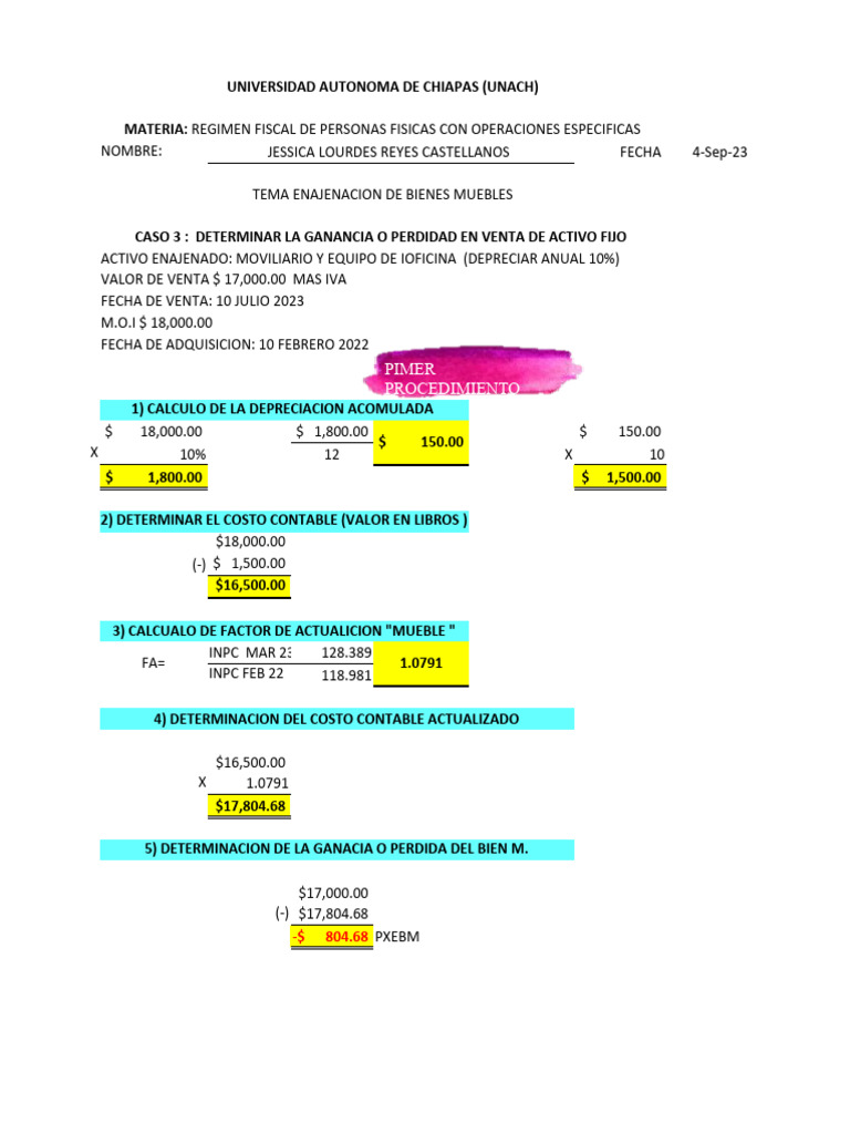 Caso Practico 3, Bien Mueble Los Dos Procedimientos | PDF | Economias ...