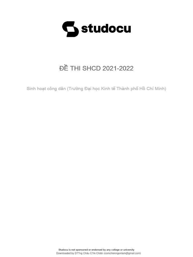 De Thi SHCD 2021 2022 | PDF