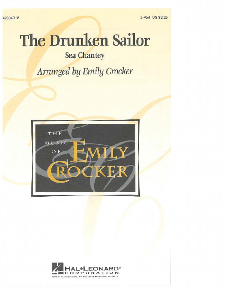 The Drunken Sailor Tb Pdf