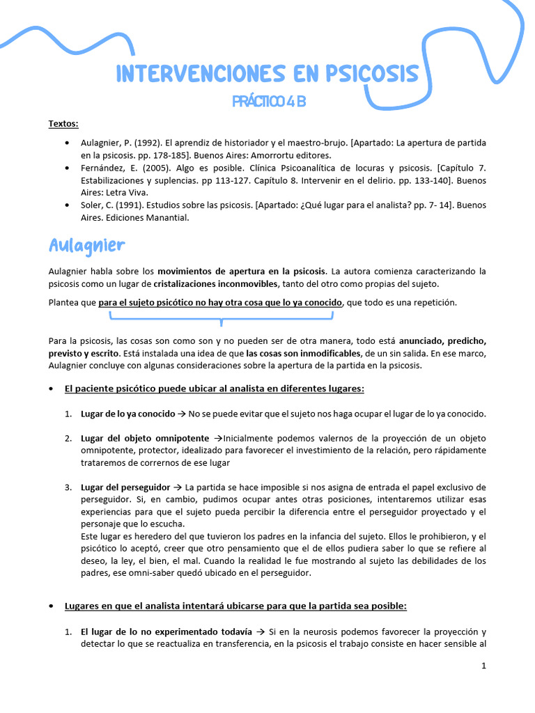 Practico 4 B | PDF | Psicosis | Engaño