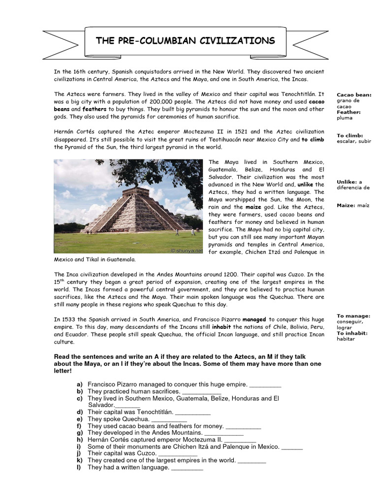 The Pre Columbian Civilizations | PDF | Maya Civilization | Inca Empire