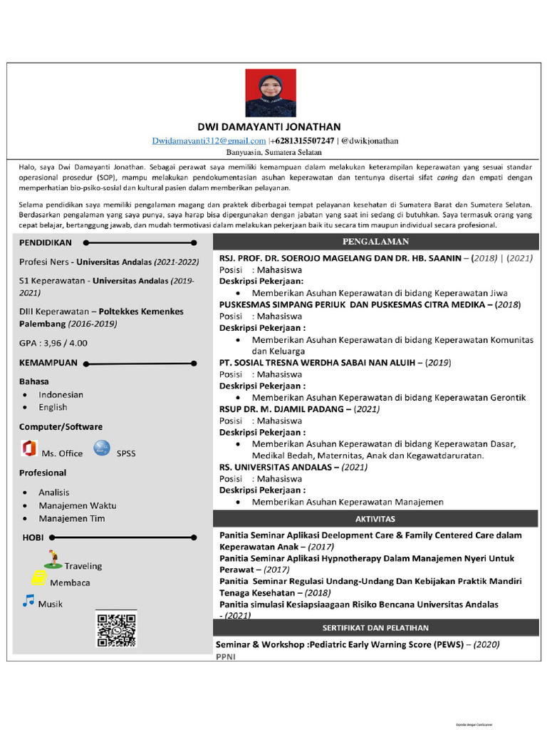 Cv_dwi Damayanti Jonathan | PDF