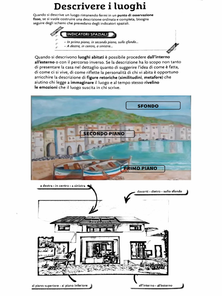 1 Descrivi Un Luogo Esercizio Descrivi Casa | PDF