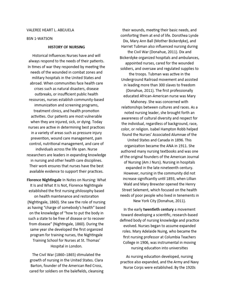 History of Nursing | PDF | Nursing | Florence Nightingale