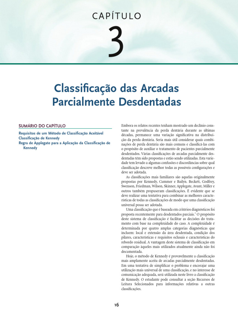 Classificação Das Arcadas Parcialmente Desdentadas | PDF | Dente