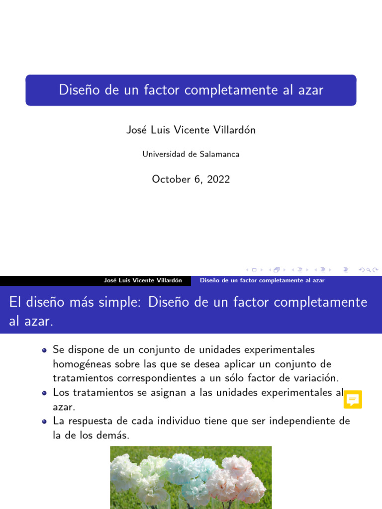 Diseño de Un Factor Completamente Al Azar | PDF | Análisis de variación ...