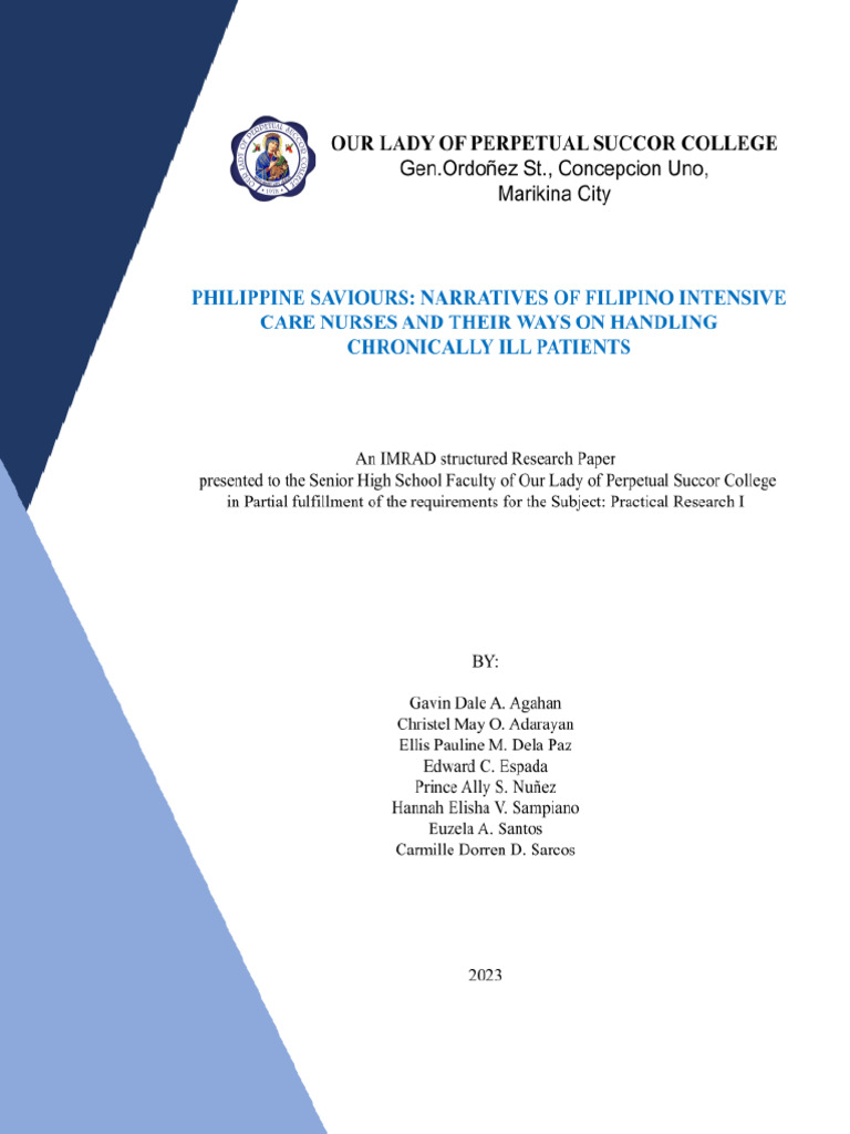 Philippine Saviours: Narratives of Filipino Intensive Care Nurses and ...