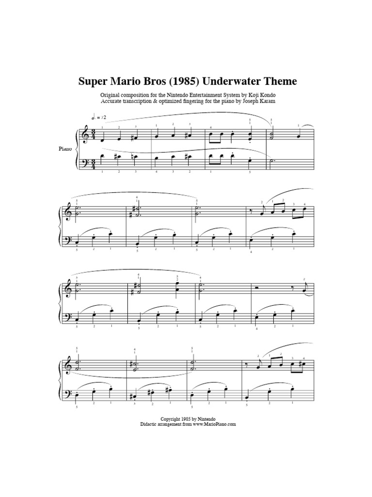 Super Mario Bros Underwater Theme | PDF | Développement de jeux vidéo ...