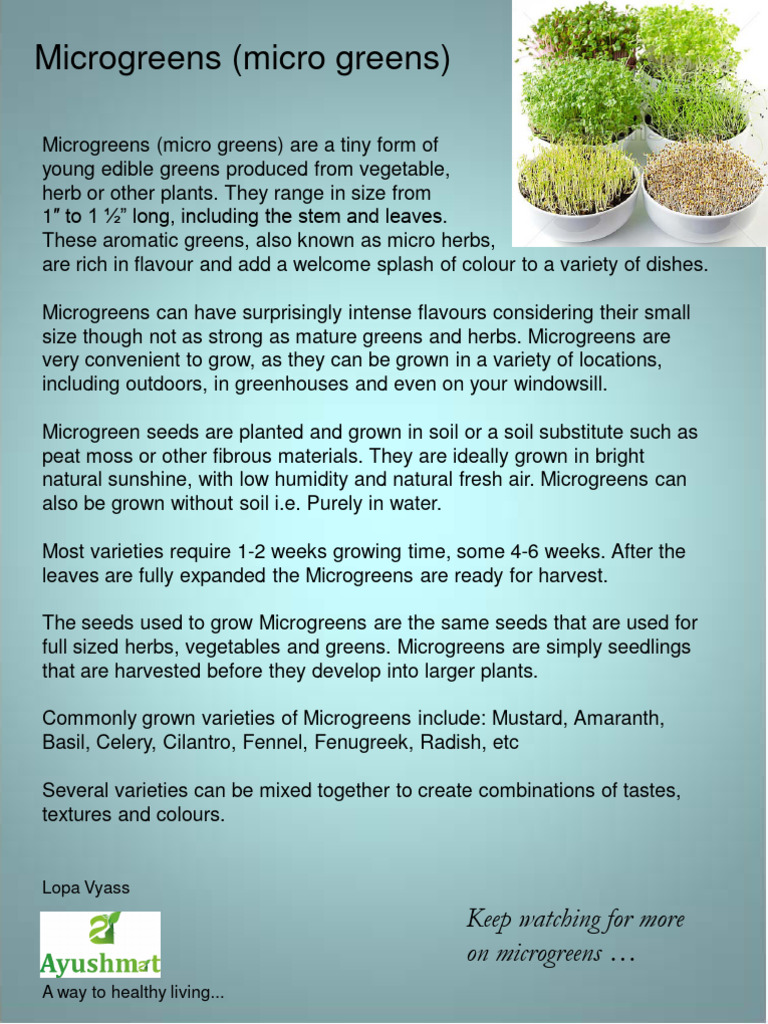 Microgreens | PDF
