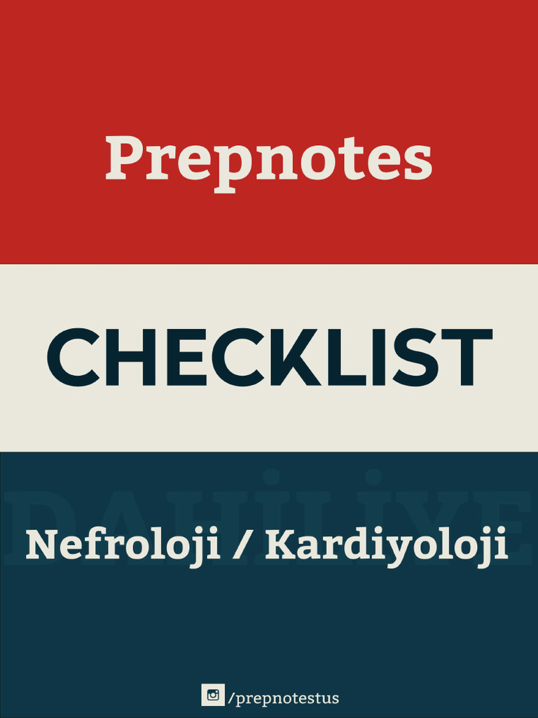 PN - Nefroloji Ve Kardiyoloji Checklist | PDF