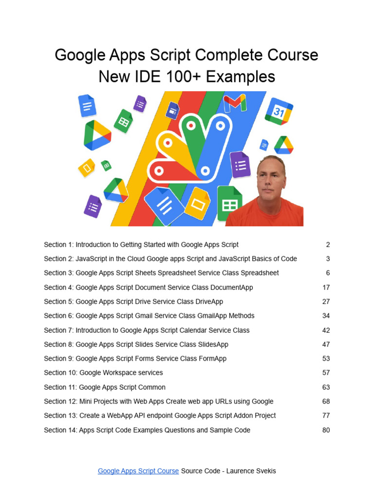 Apps Script Course Source Code Pdf Java Script Web Application 2344