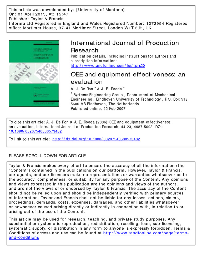 International Journal of Production Research | PDF | Business Process ...