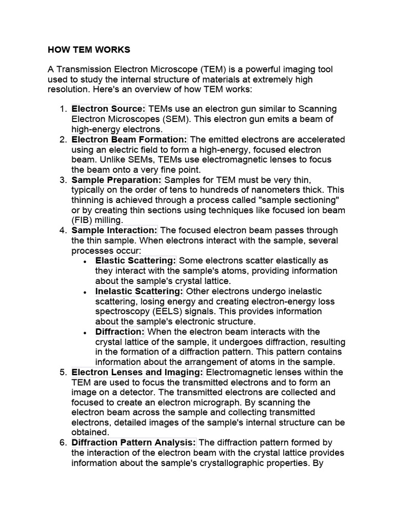 HOW TEM Works | Download Free PDF | Transmission Electron Microscopy ...