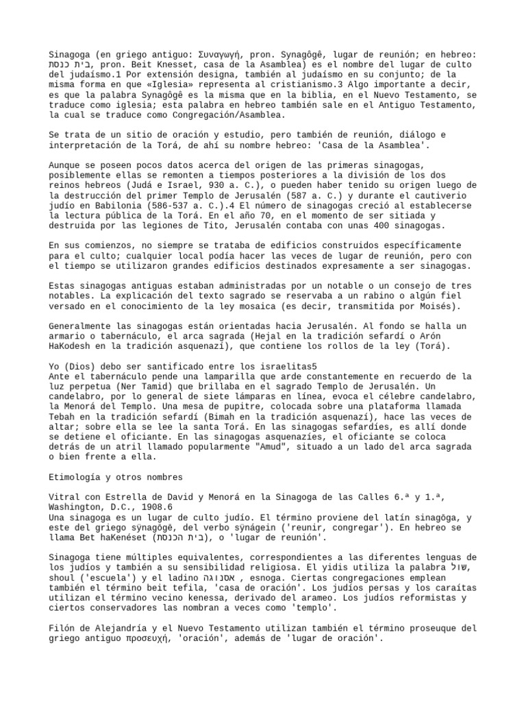 Sinagoga | PDF | Sinagoga | Judios y judaísmo