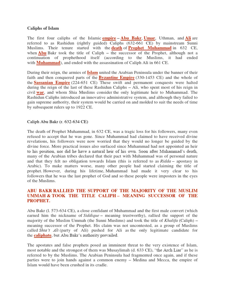 The Pious Caliphs | PDF | Ali | Umar