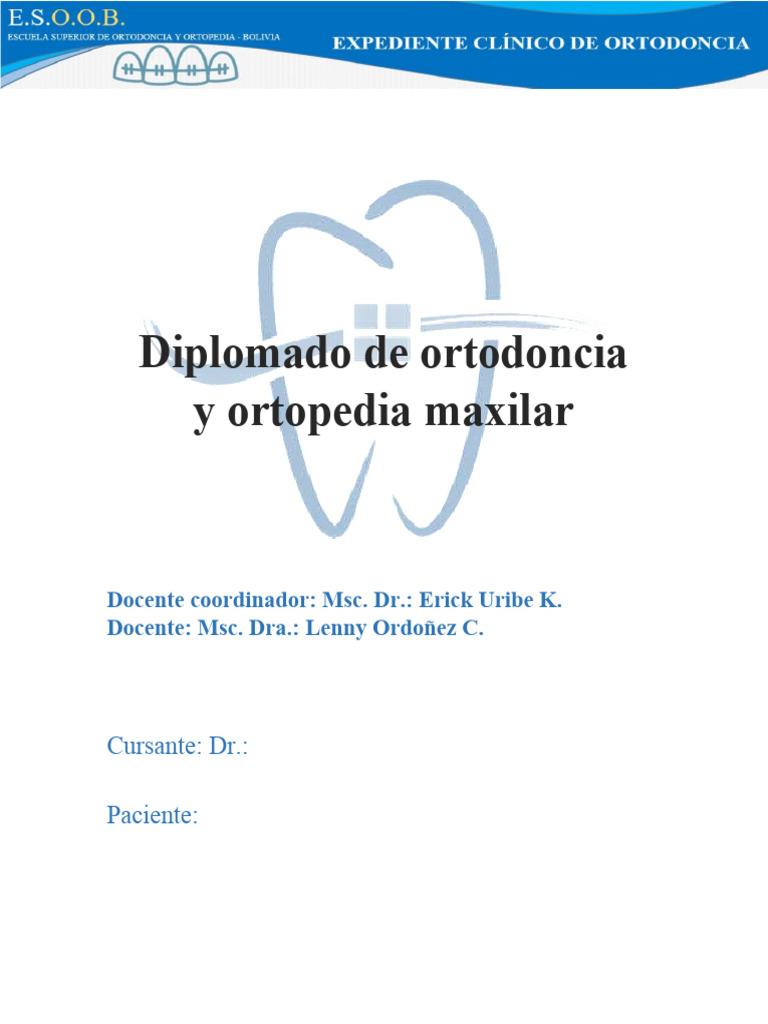 Historia Clínica Dip. 2023 | PDF | Ortodoncia | Boca