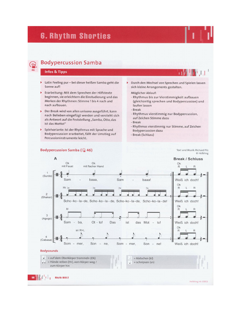 Bodypercussion - Samba | PDF