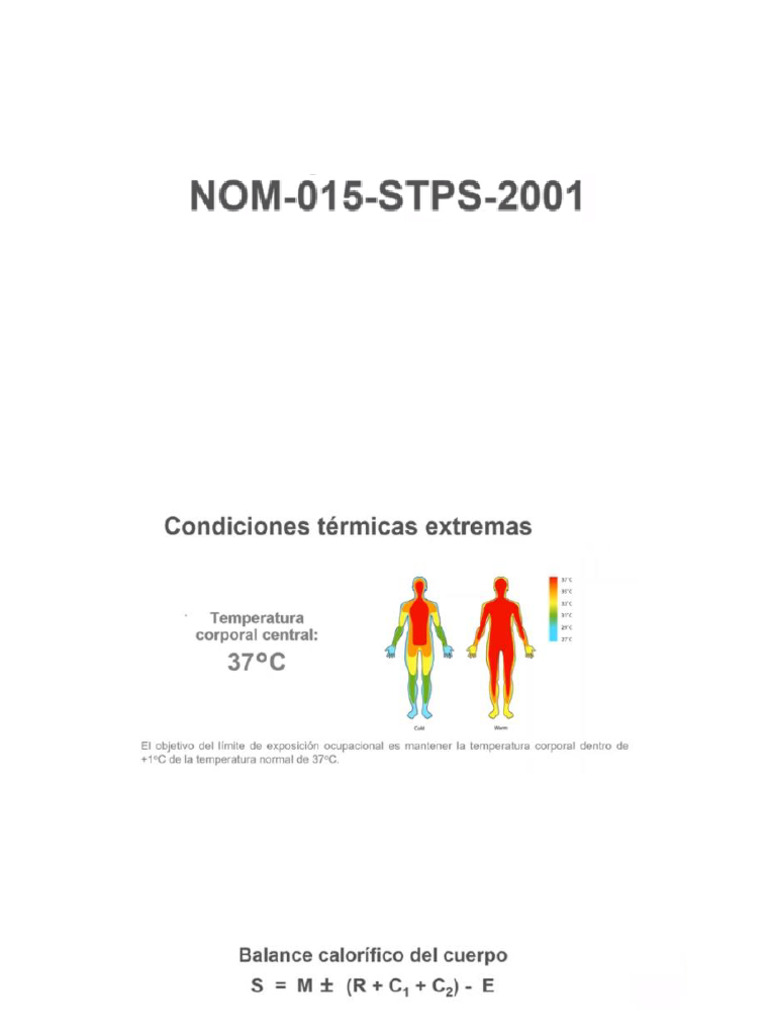 NOM-015-STPS-2001 Temperaturas Extremas Presentación | PDF