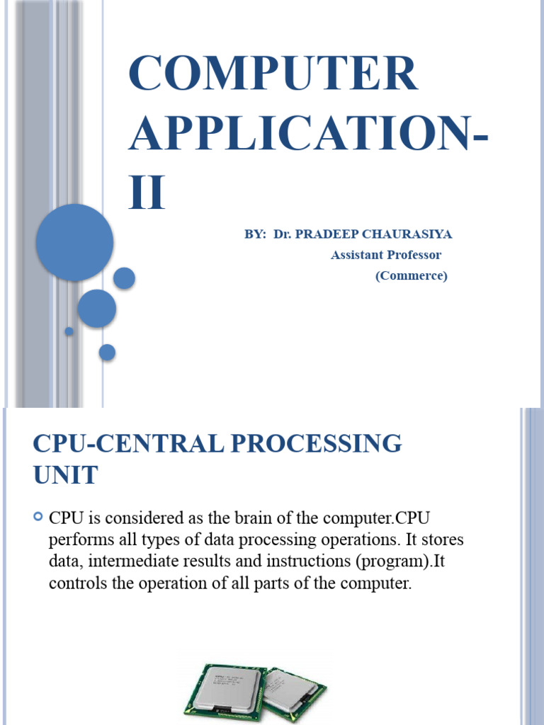 Computer Application II | PDF