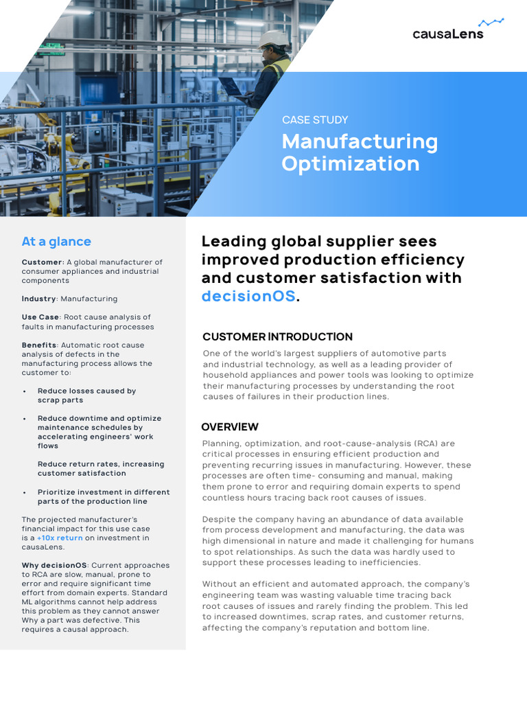 Causalens Manufacturing Case Study - 927070 | PDF | Business | Systems ...
