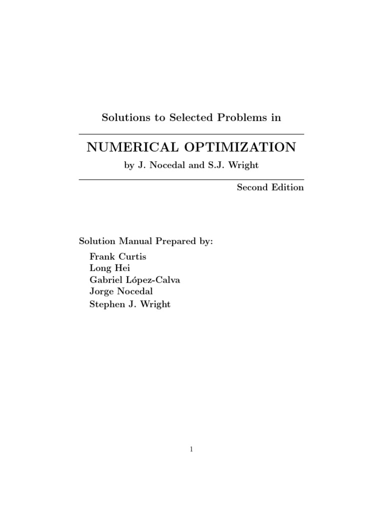 Solutions to Nocedal & Wright Problems | PDF | Mathematical Optimization | Linear Programming