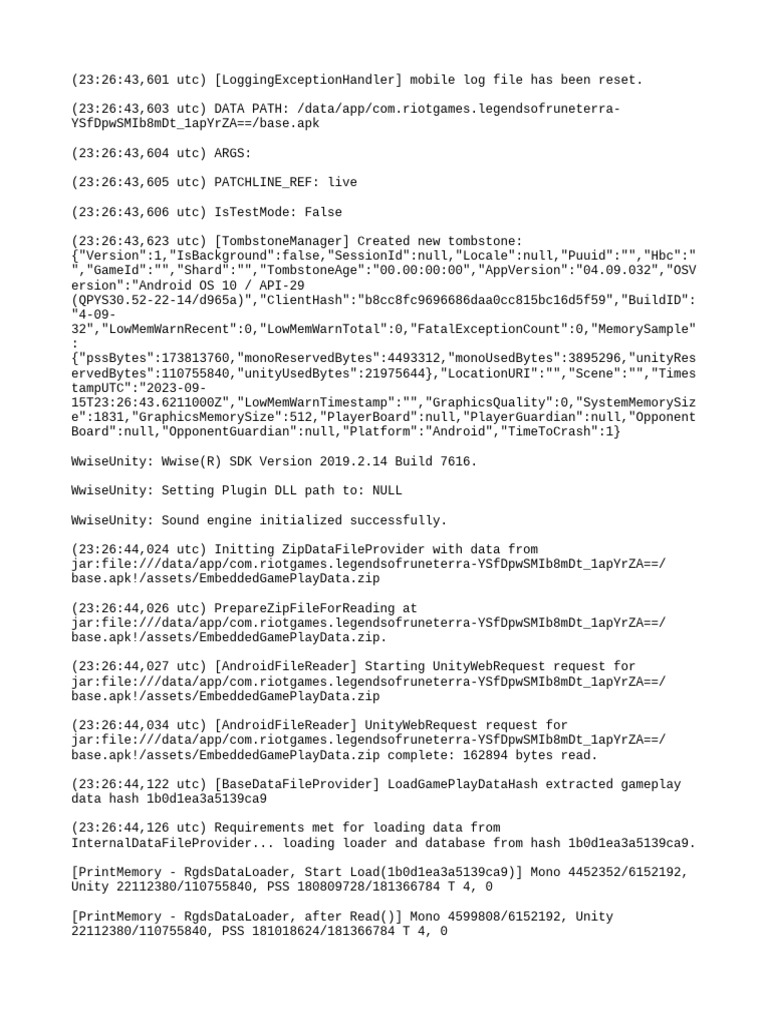 Crash Log 